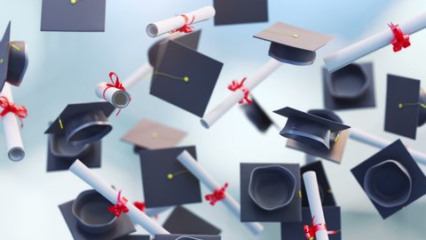 Toss School Graduates Caps 4k Slow Stock Footage Video (100% Royalty ...