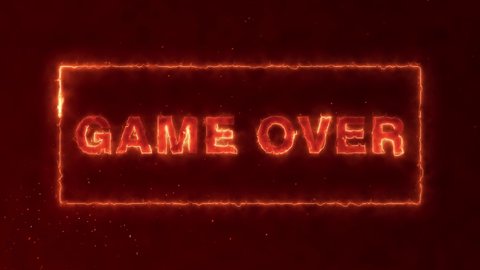 Fire Neon Game Over Button Gaming Stock Footage Video (100% Royalty ...
