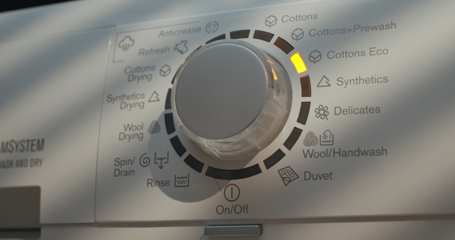 Laundry Setting Washing Machine Dial Stock Footage Video (100% Royalty ...