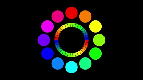 Animated Color Wheel Color Circles Graphics Stock Footage Video (100% ...