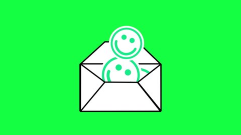 Sending Smile Emoticon Into Envelope Mail Stock Footage Video (100% ...