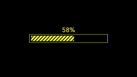 Yellow Black Striped Progress Bar Animation Stock Footage Video (100% ...