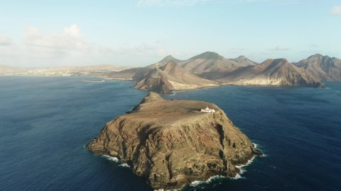 Volcanic Island De Cima Lighthouse Off Stock Footage Video (100% ...