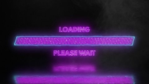 Purple Glowing Neon Progress Loading Bar Stock Footage Video (100% ...
