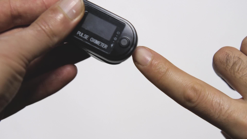 Wireless Electronic Pulse Oximeter Placed On Stock Footage Video (100% ...