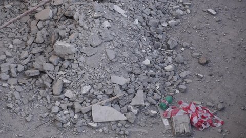 Pile Rubble Fallen Ground Building Stock Footage Video (100% Royalty ...