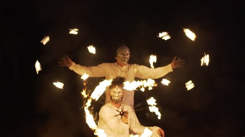 Best Show Fire Juggling Bar Restaurant Stock Footage Video (100% ...