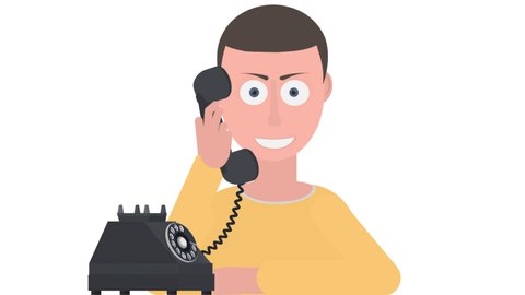 Telephone Operator Animation Conversation On Phone Stock Footage Video ...