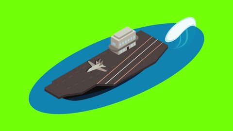Aircraft Carrier Icon Animation Cartoon Best Stock Footage Video (100% ...