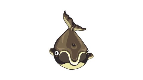 Fin Whale Icon Animation Cartoon Object Stock Footage Video (100% ...