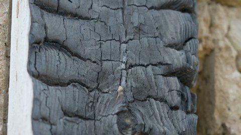 Closer Look Burnt Window Railings Abandoned Stock Footage Video (100% ...