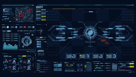 Advance Hud Control Center Graphic Dashboard Stock Footage Video (100% ...