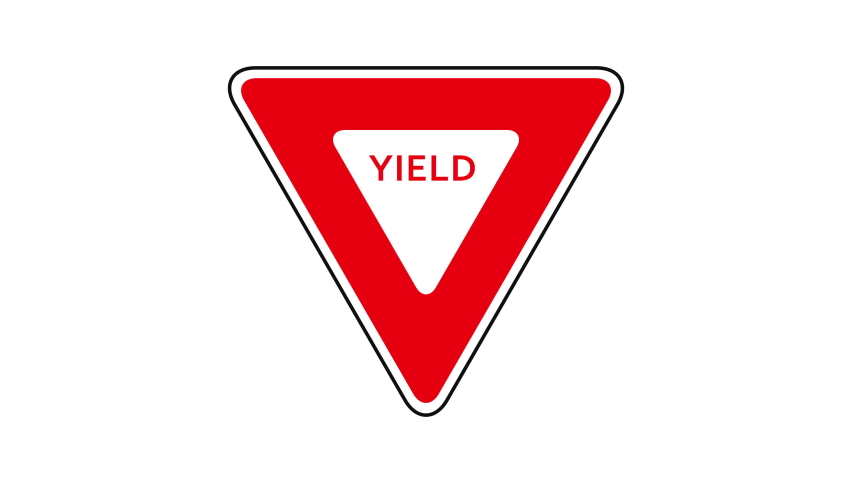 yield sign animation on white background Stock Footage Video (100% ...