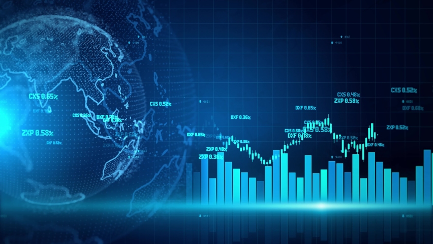 stock market tickers graphs charts digital Stock Footage Video (100% ...