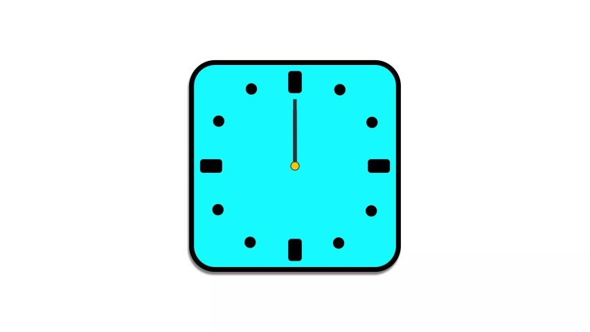 Animated 2d Clock with Shadow. Stock Footage Video (100% Royalty-free ...