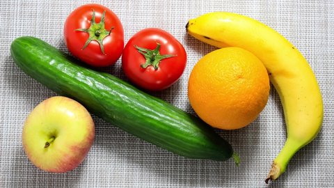 Stop Motion Animation Different Fruits Vegetables Stock Footage Video ...