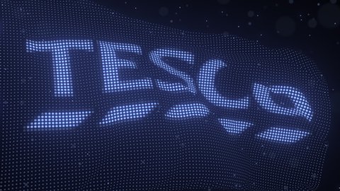 Waving Digital Flag Tesco Company Logo Stock Footage Video (100% ...