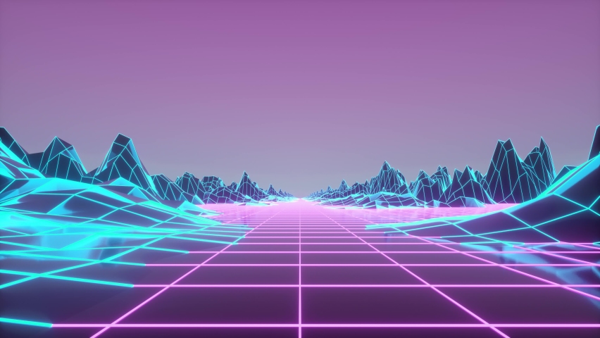 80s Retro Background Animation. Retro wave and synthwave digital ...