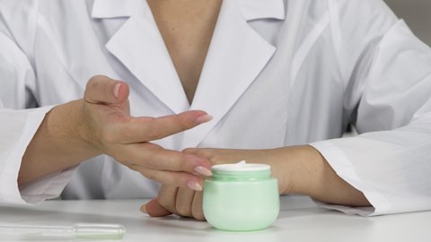 Closeup View Dermatologist White Coat Testing Stock Footage Video (100% ...