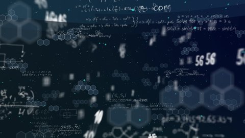 Animation Mathematical Equations Numbers On Black Stock Footage Video ...