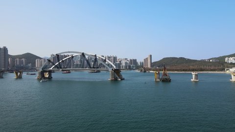 Sea Traffic Viaduct Bridge Sea Under Stock Footage Video (100% Royalty ...