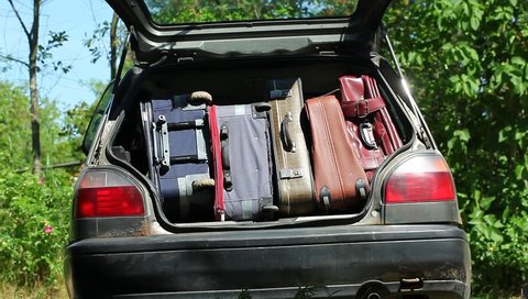 Car Overloaded Suitcases Duffle Bag Family Stock Photo (Edit Now) 298568957