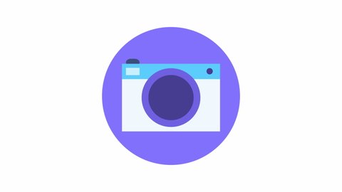 Cool Animated Camera Icon Round Taking Stock Footage Video (100% ...