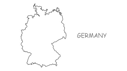 Germany Map Animation Line Black Line Stock Footage Video (100% Royalty ...