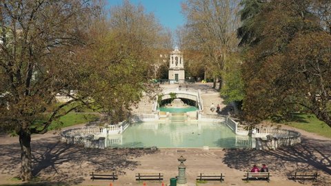 Darcy Garden Dijon Withe Fountain Monument Stock Footage Video (100% ...