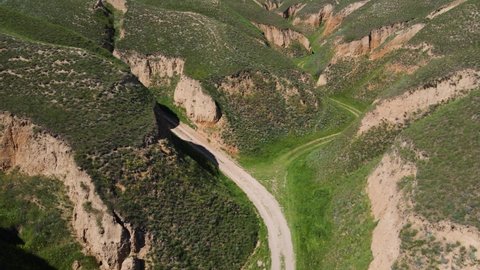 Top View Grand Canyon Gully Green Stock Footage Video (100% Royalty ...