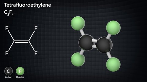 Molecular Structure Tetrafluoroethyleneperfluoroethylene Tfe C2f4 3d ...