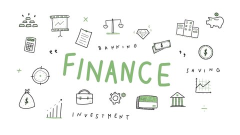 Animated Financial Concept Screensaver Appearance Icons Stock Footage ...