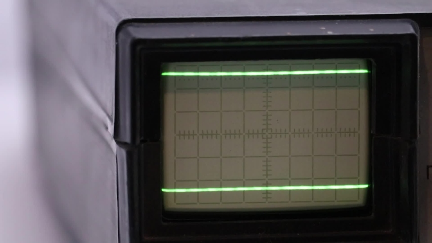 oscillogram electrical signal on oscilloscope screen Stock Footage ...