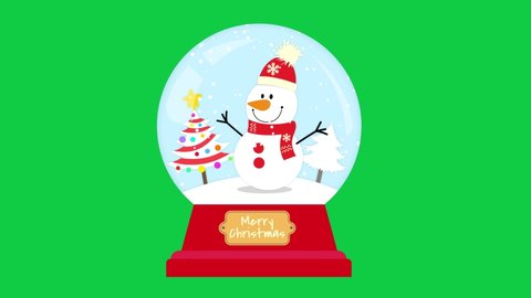 Green Screen Snow Globe Illustration Animation Stock Footage Video (100 ...
