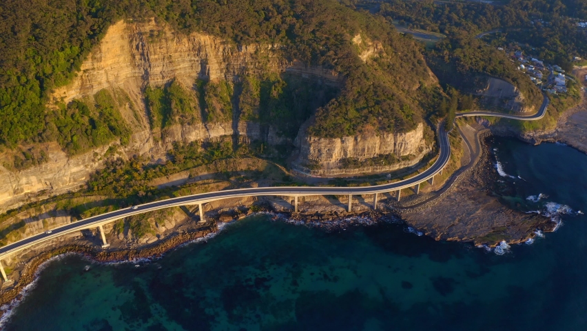 Oceanside Sea Cliff Bridge with Stock Footage Video (100% Royalty-free ...