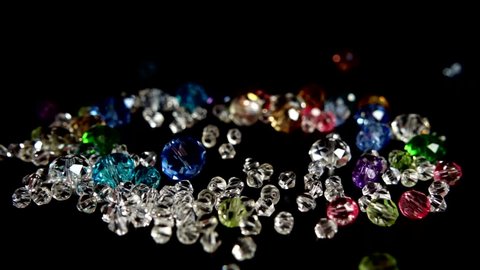 Falling Crystals On Black Background Slow Stock Footage Video (100% ...