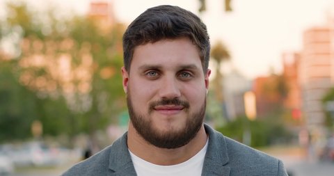 Close Overweight Young Man Obese Handsome Stock Footage Video (100% ...