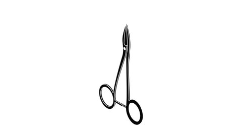 Hospital Forceps Icon Animation Isometric Black Stock Footage Video ...