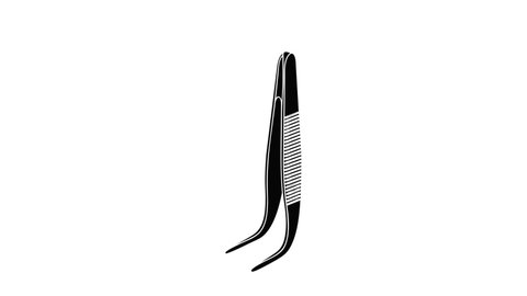 Medical Forceps Icon Animation Isometric Black Stock Footage Video (100 ...