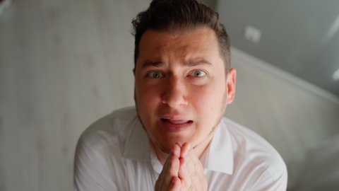 Scared Man Office Worker Afraid Boss Stock Footage Video (100% Royalty ...