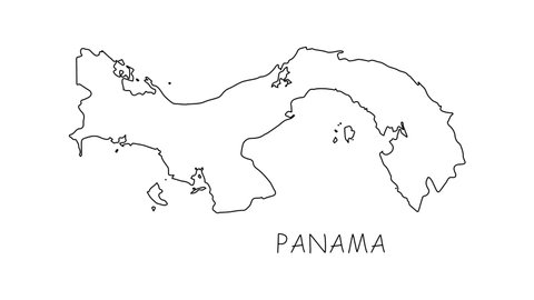 Panama Map Animation Line Black Line Stock Footage Video (100% Royalty ...