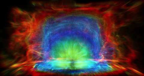 Abstract Rainbow Colored Portal Exploring Particles Stock Footage Video ...