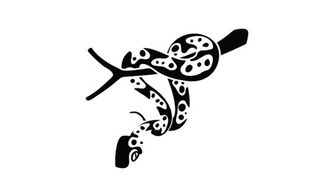 Ball Python Icon Animation Isometric Black Stock Footage Video (100% ...