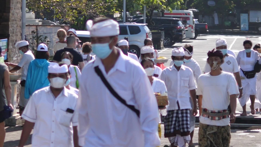 sacred morning hindu ritual people walking Stock Footage Video (100% ...
