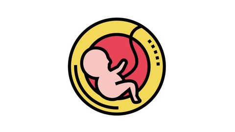 Pregnancy Embryo Color Icon Animation Stock Footage Video (100% Royalty ...