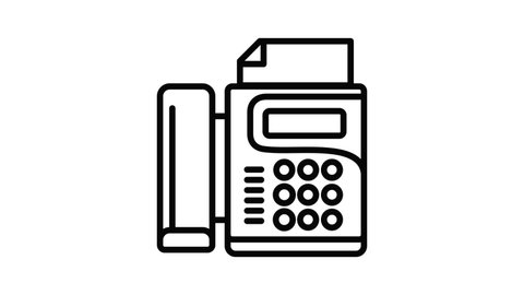 Office Fax Icon Animation Outline Best Stock Footage Video (100% ...