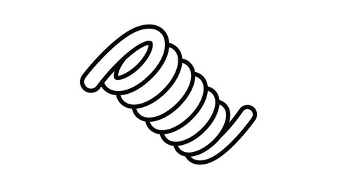 Jump Coil Icon Animation Outline Best Stock Footage Video (100% Royalty ...