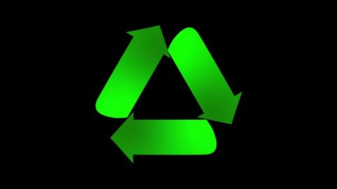 Recycling Icon Animation Loopable Animation Rotating Stock Footage ...