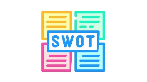 Swot Analysis Color Icon Animation Stock Footage Video (100% Royalty ...