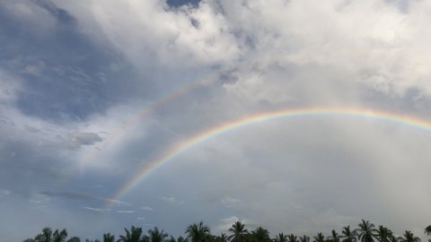 Rainbow Appear N Disappear On Blue Stock Footage Video (100% Royalty ...